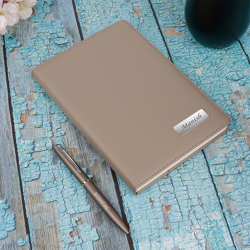 Personalized Solid Diary & Pen Gift Set