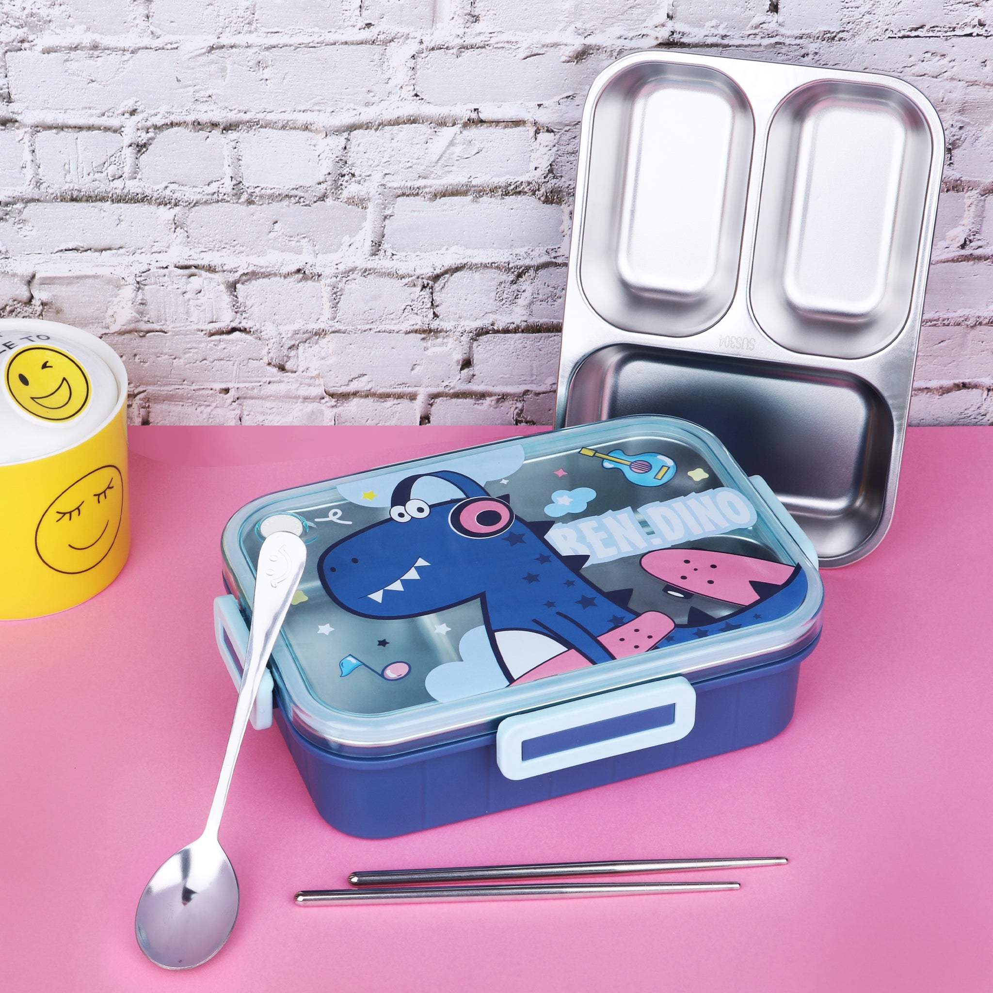 Toony Vacuum Insulated Lunch Box With Spoon & Chopsticks
