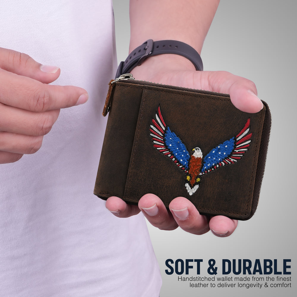 Majestic Genuine Leather Zipper Wallet For Men