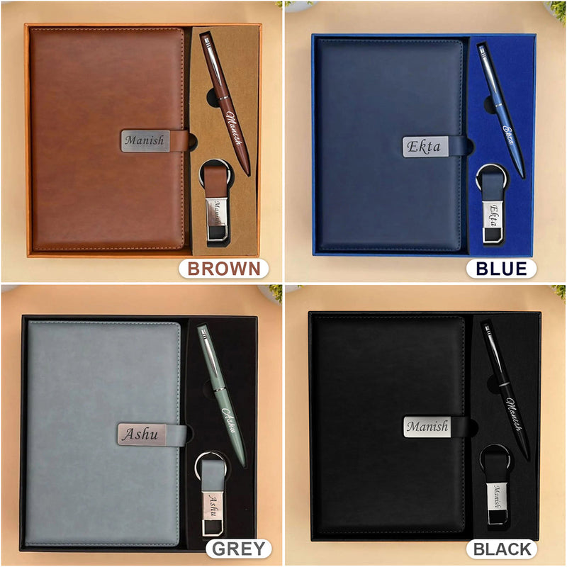 Personalized diary with pen & key chain gift set