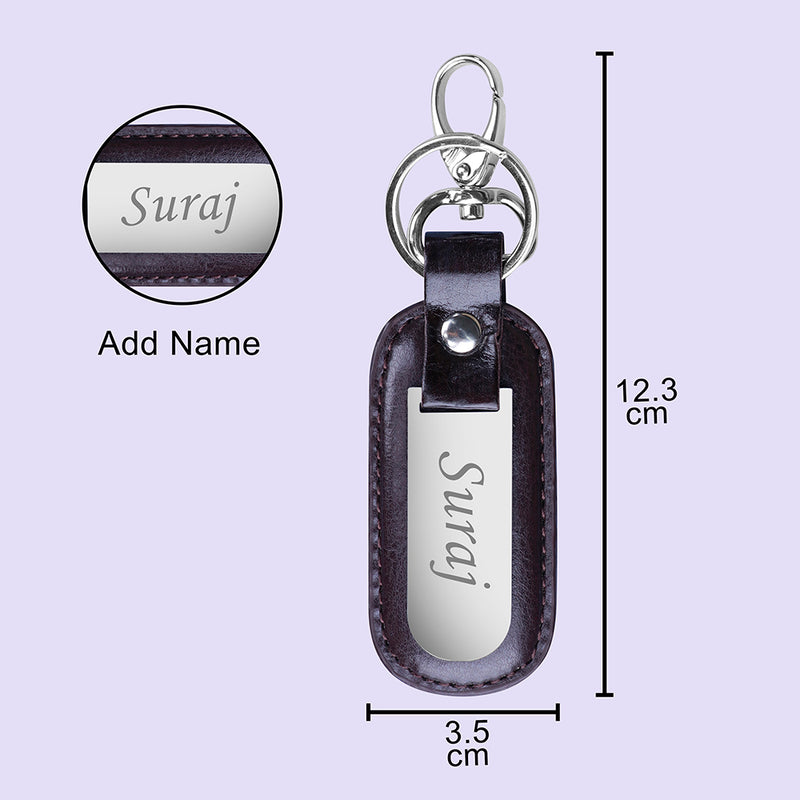 Personalized Premium Leather Keychain With Name