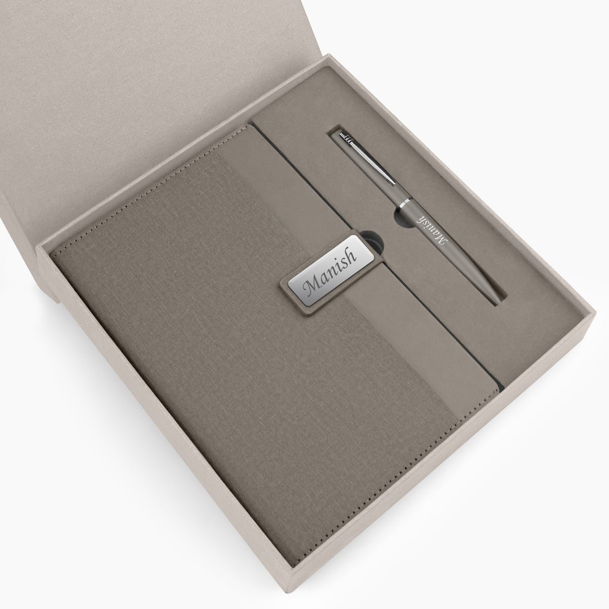 Personalized Shade Sync Diary & Pen Gift Set - Grey