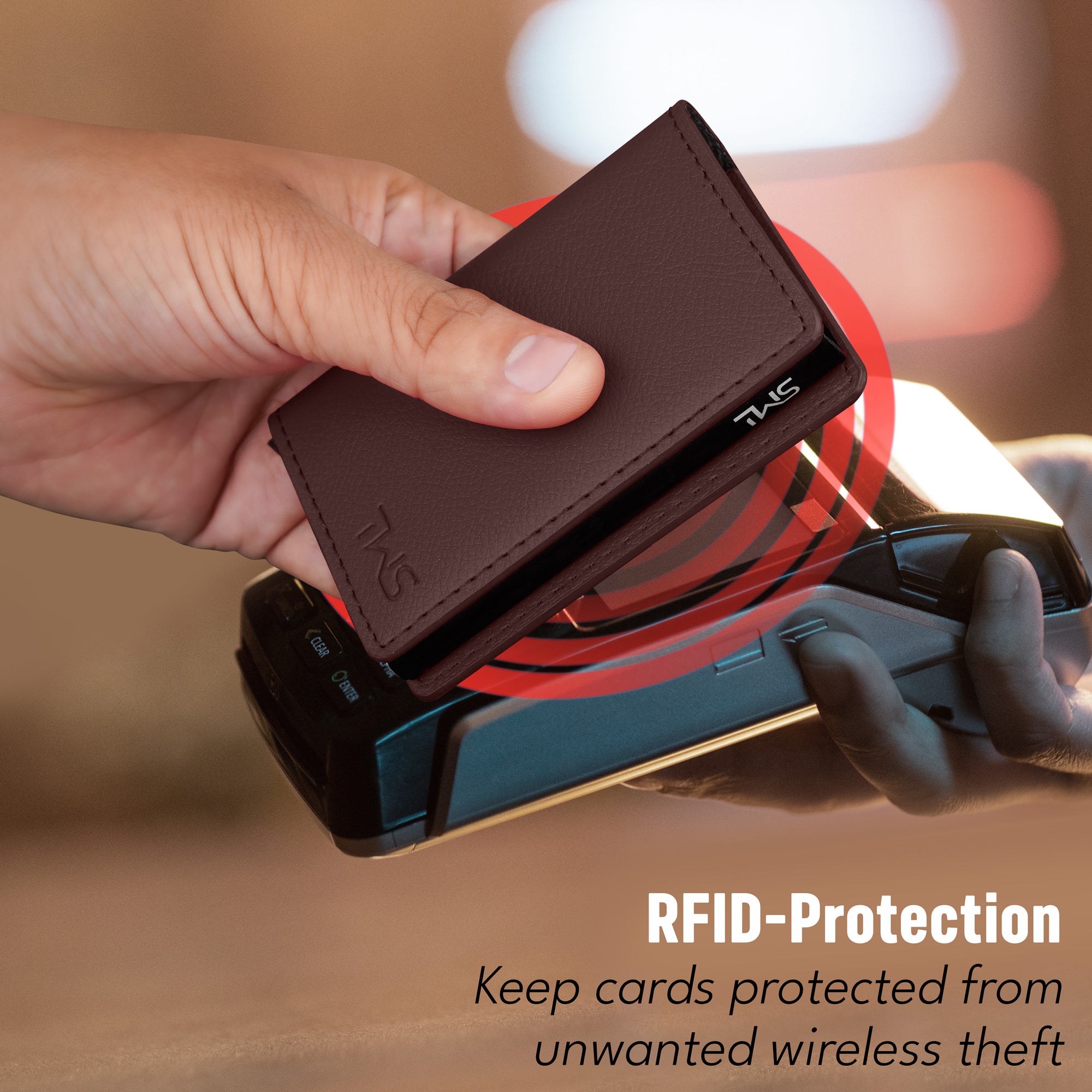 Vivid Vault RFID Protected Metal Cardholder - Brown
