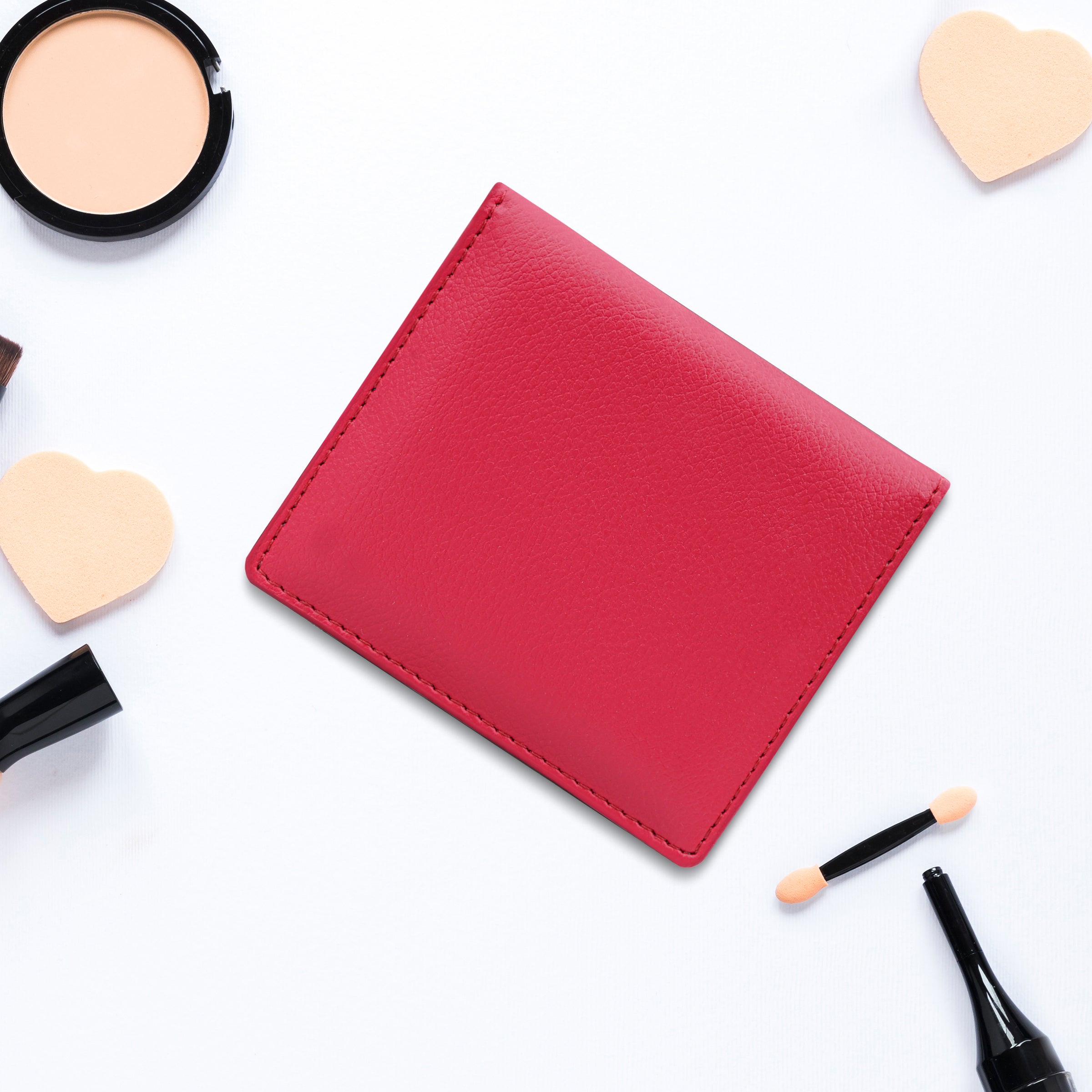 Glimmer Glow Mirror Wallet For Her | Red-Black