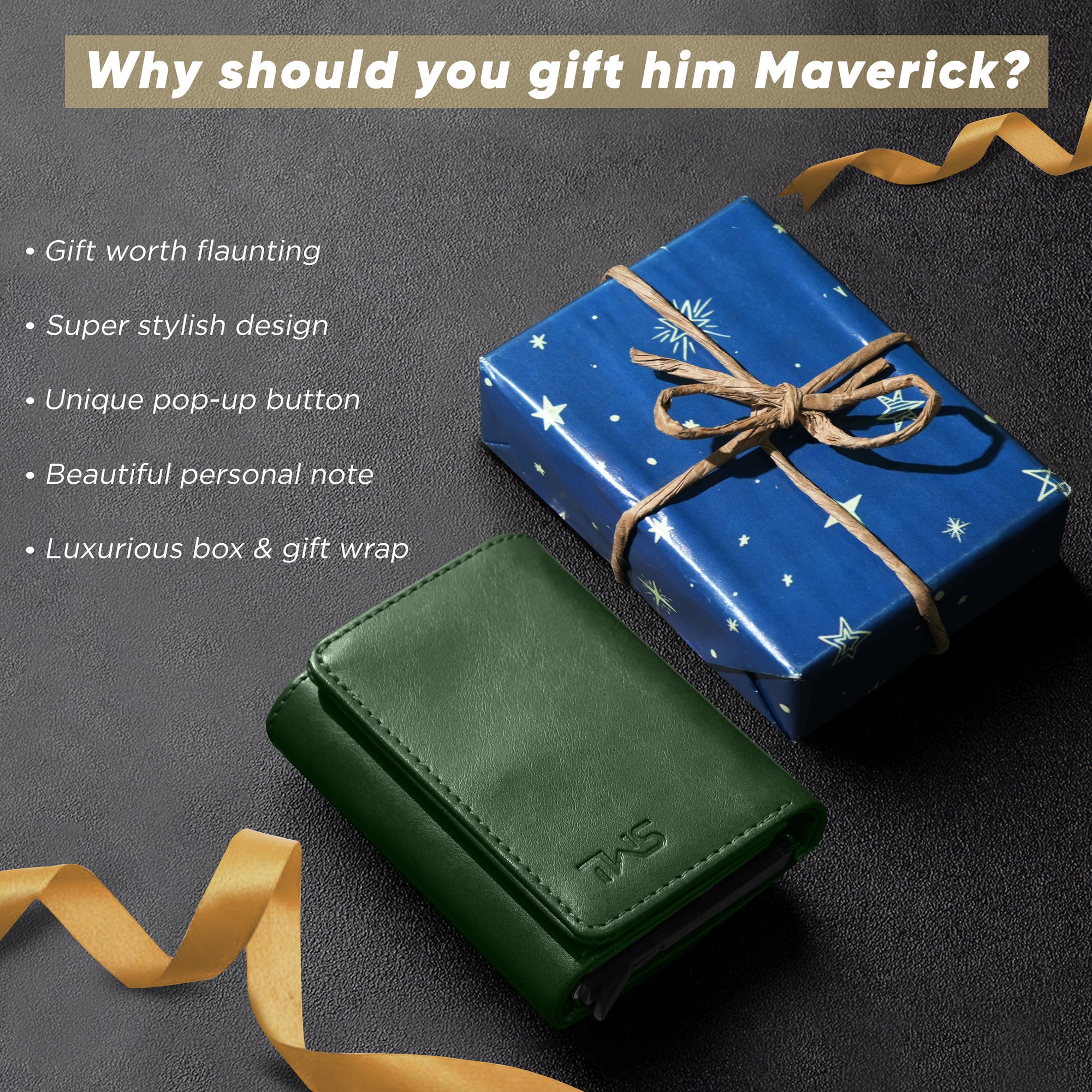 Maverick RFID Protected Wallet Cardholder Gift For Men - Green