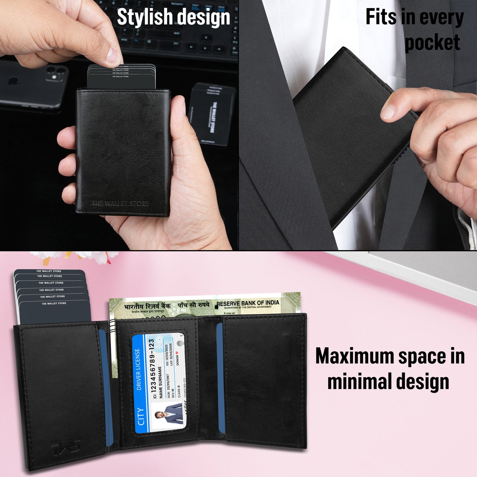 Defender RFID Protected Wallet Cardholder - Black