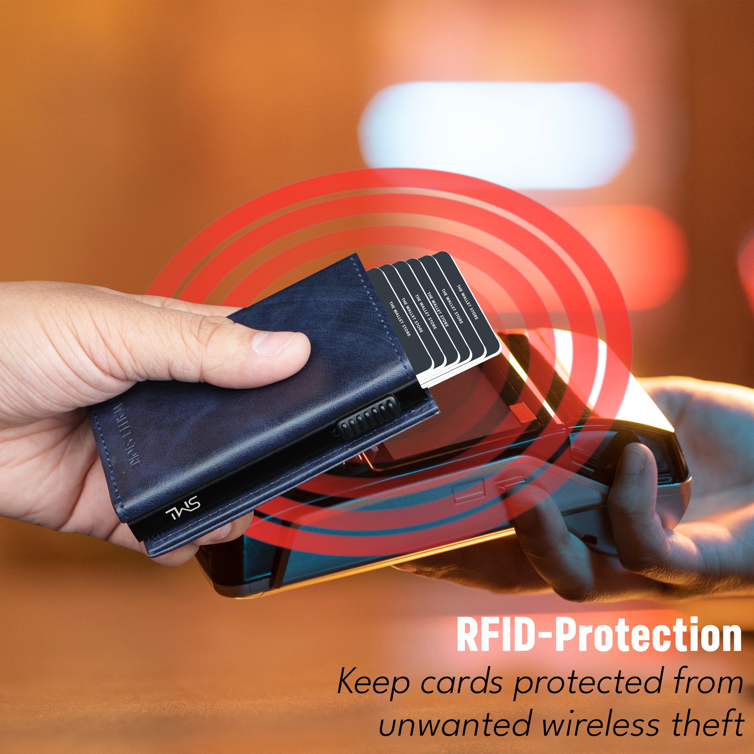 Defender RFID Protected Wallet Cardholder - Blue