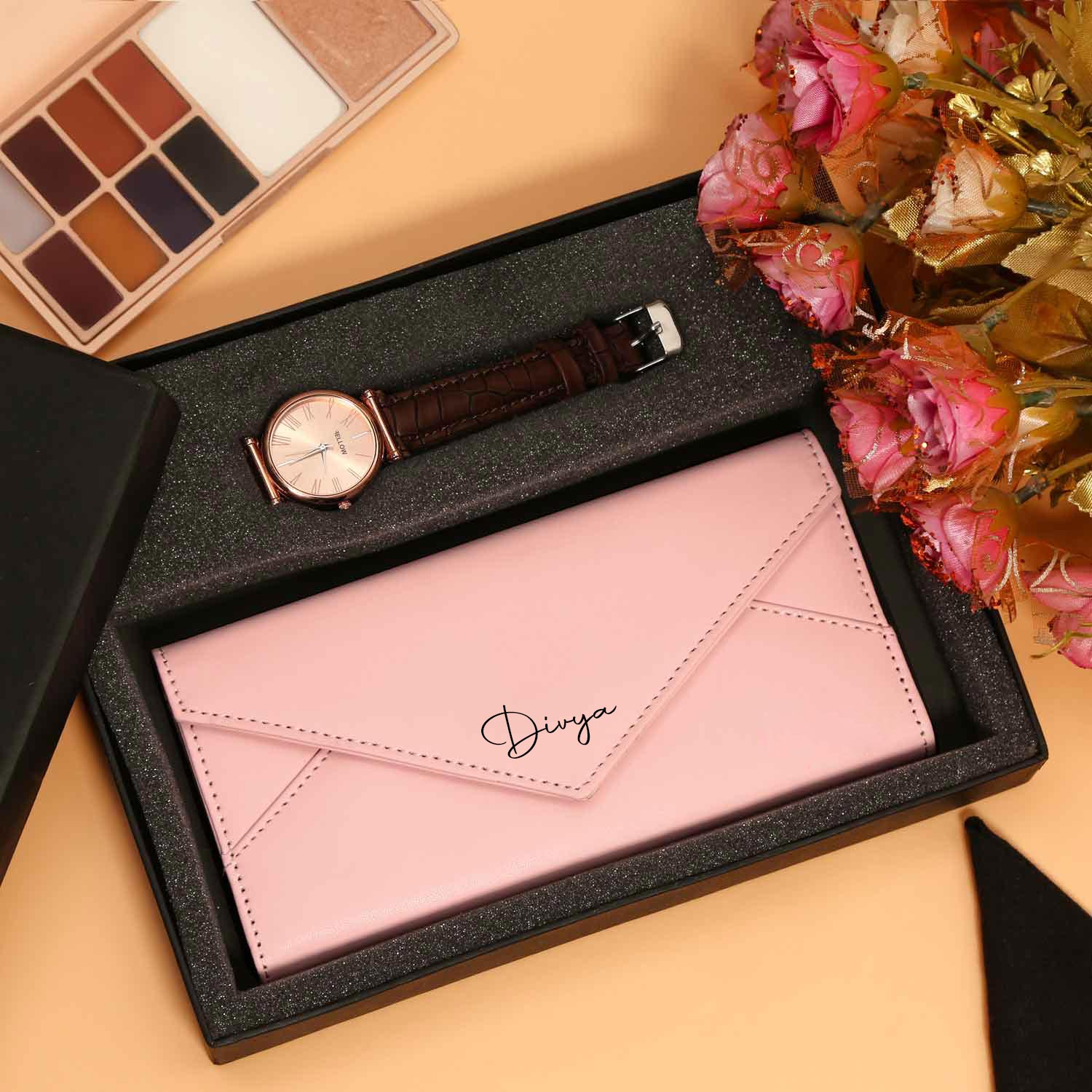 Personalized Fellow Clutch and Watch Pink Combo for Women