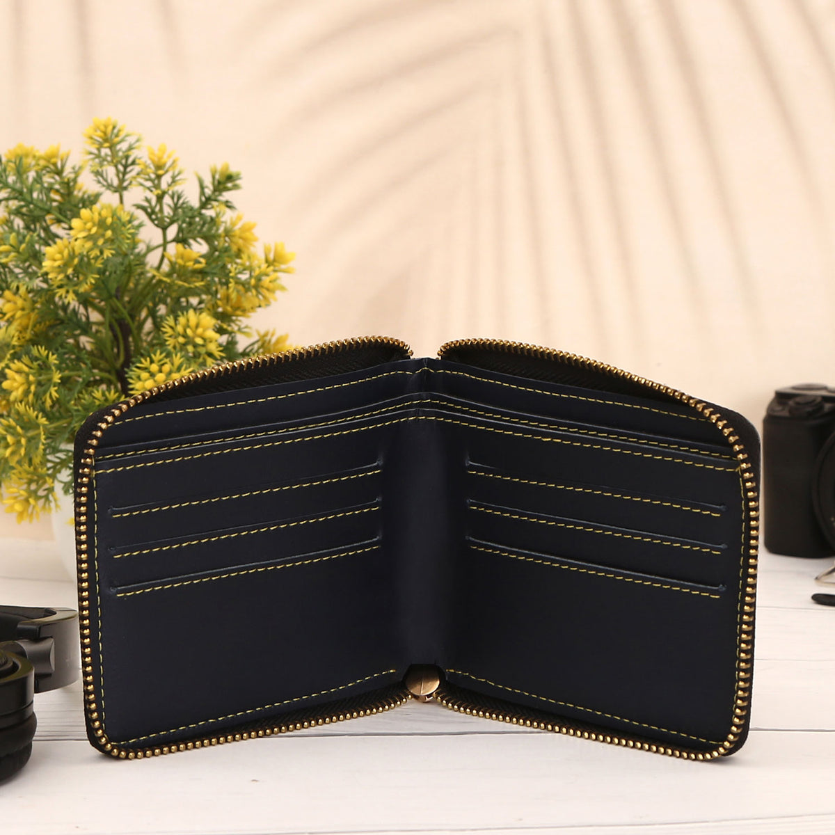 Personalized Grey Unisex Wallet with Name & Charm