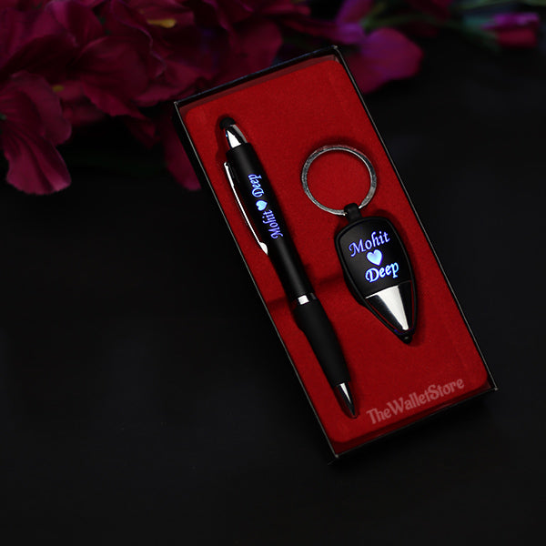 Personalized Led Keychain and Pen Combo