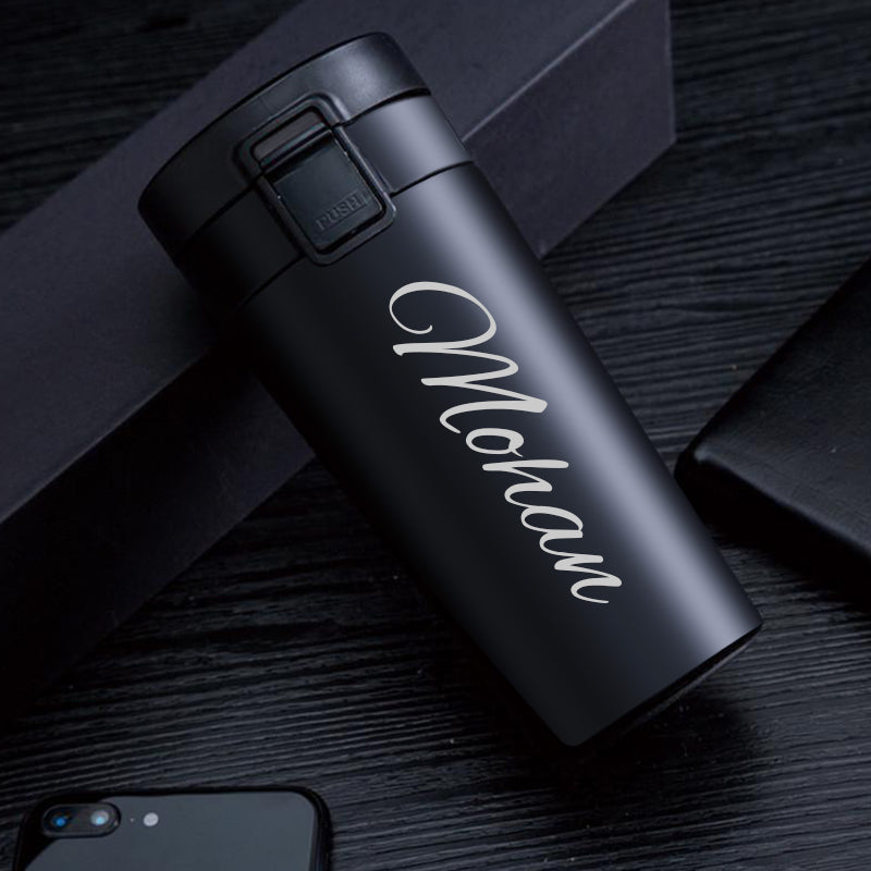 Personalized Spill-proof Insulated Travel Mug | Black