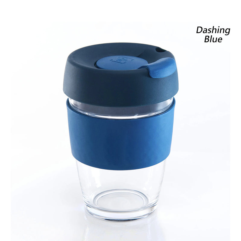 Borosilicate Glass Brew Cup With Silicone Grip & Lid