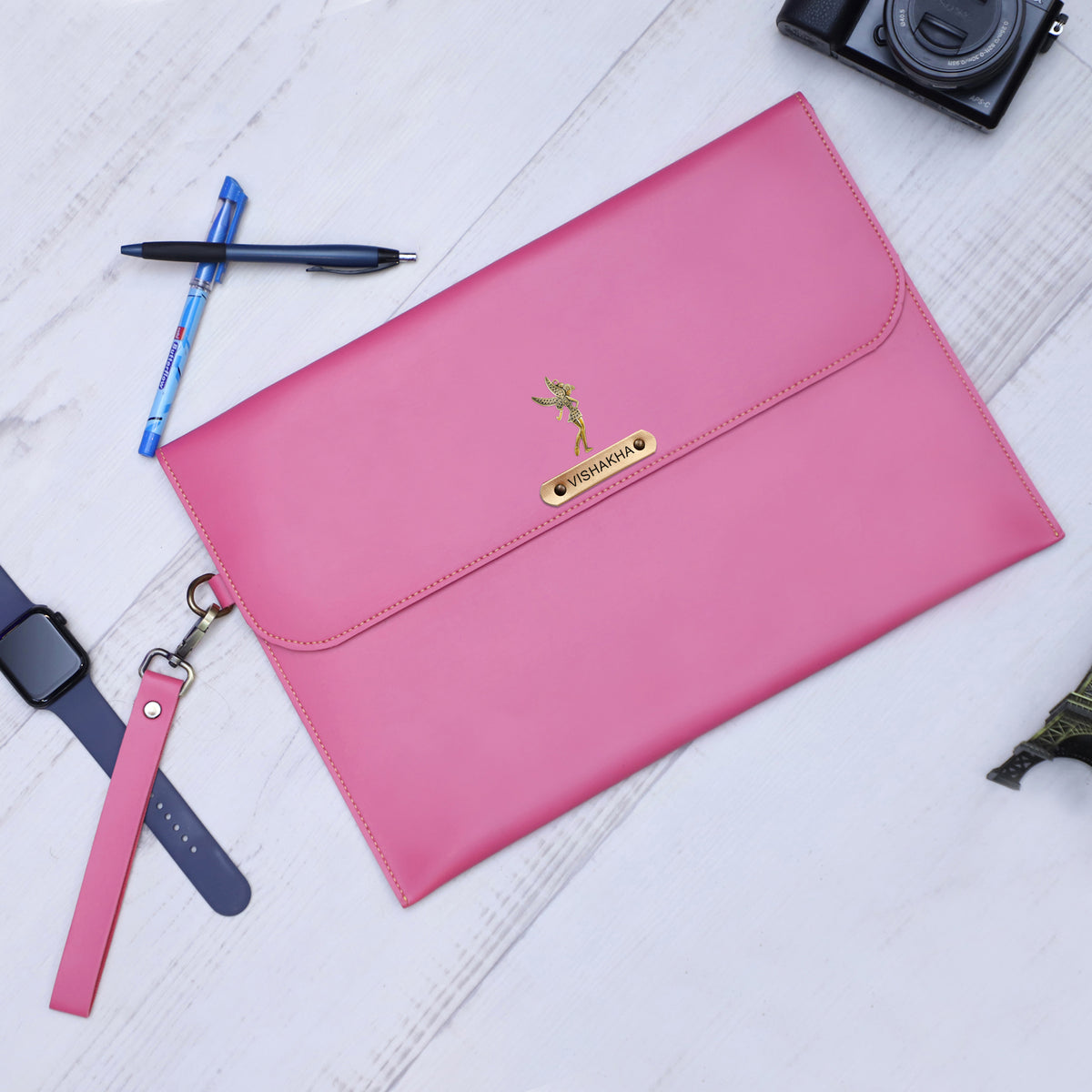 Personalized Pink Laptop Sleeve With Name & Charm