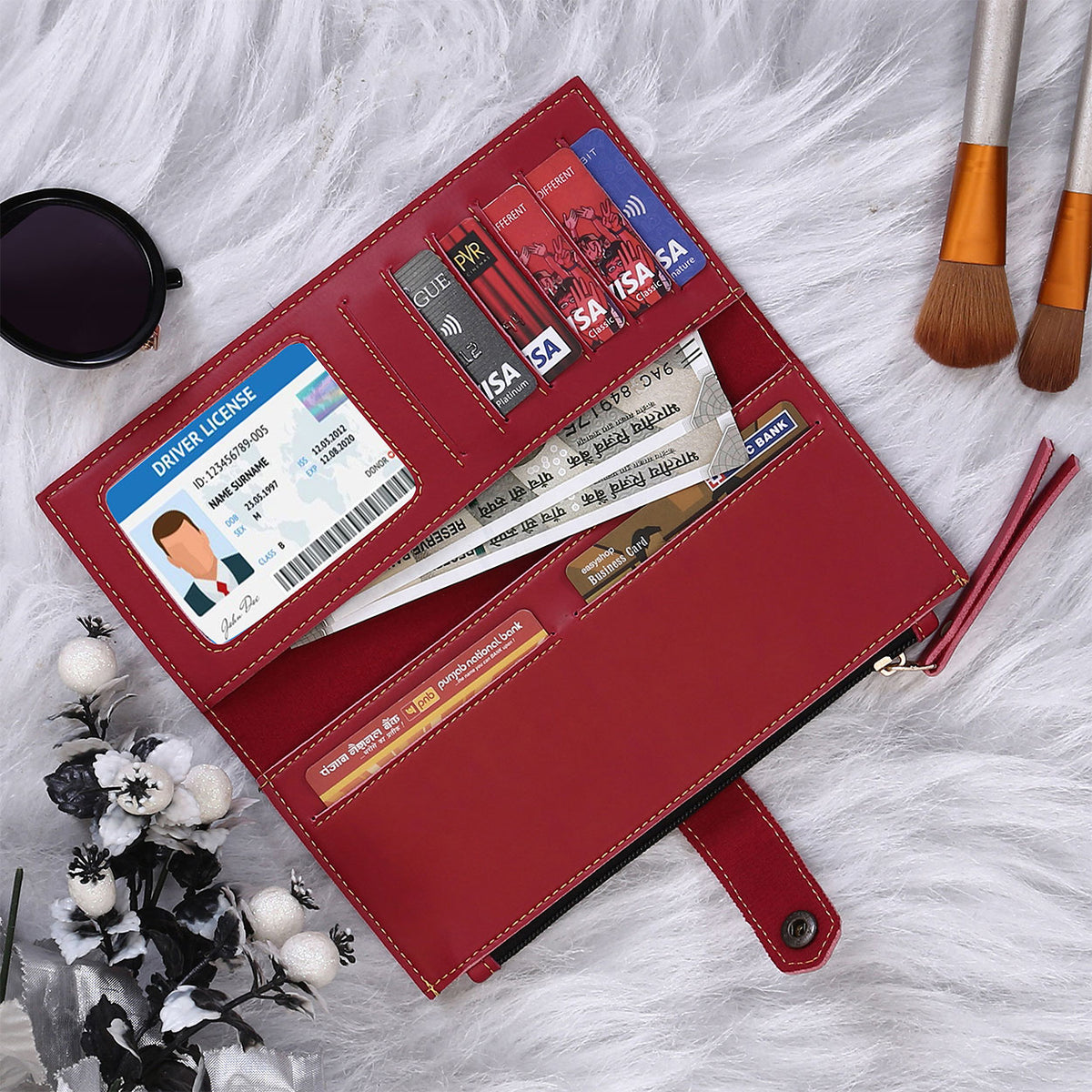 Personalized Red Clutch With Name & Charm
