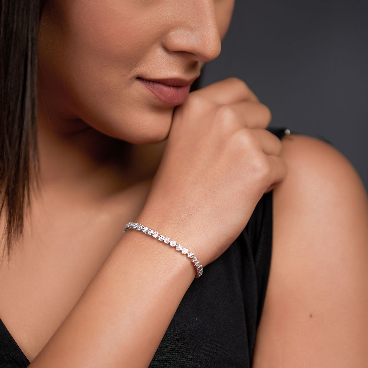 Jane Silver Flower Tennis Bracelet | Tennis Bracelet