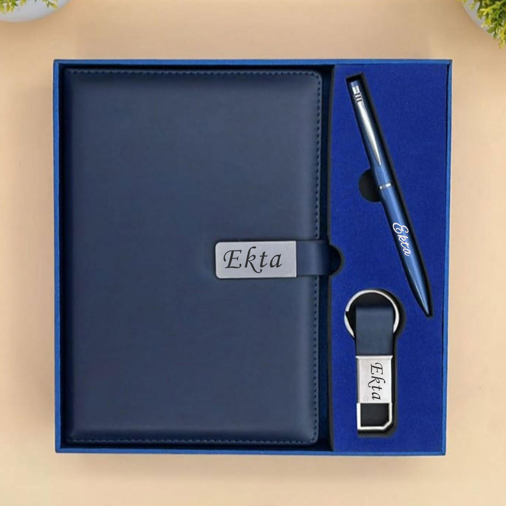 Personalized diary with pen & key chain gift set